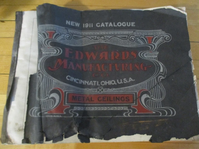 ANTIQUE 1911 EDWARDS Manufacturing Metal Ceilings Tiles/Wall Catalog ...