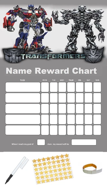 TRANSFORMERS PERSONALISED REWARD Chart Free Pen & Stickers, Free P&P! £ ...
