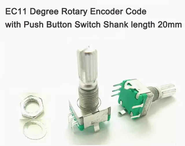 1PCS EC11 DEGREE Rotary Encoder Code with Push Button Switch Shank ...