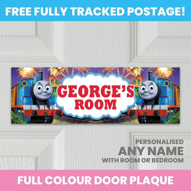 THOMAS THE TANK Engine Personalised Door Sign Plaque Kids Bedroom Any ...
