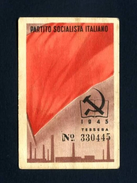 TESSERA PARTITO SOCIALISTA Italiano 1945 - Noto ( SIracusa ) EUR 25,00 ...