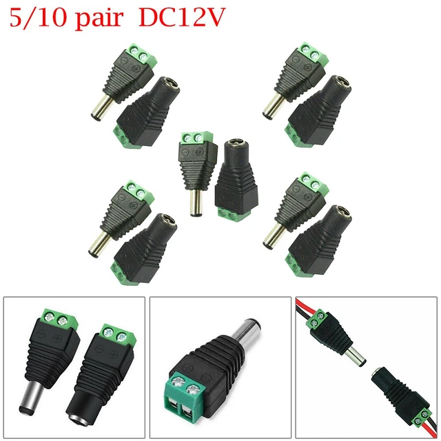 SECURE CONNECTION DC Male Female Power Connector Adapter Cable for CCTV ...