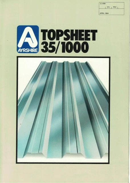 AYRSHIRE TOPSHEET 35/1000 Steel Cladding Brochure / Leaflet 1984 9683F ...