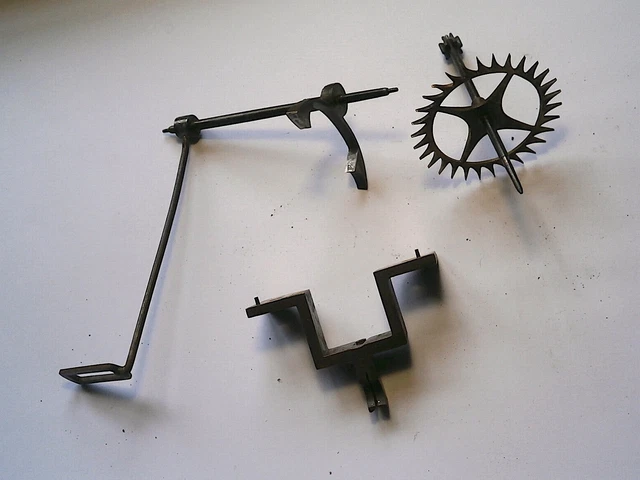 LONGCASE CLOCK ESCAPE WHEEL PALLETS BACK COCK FOR A 8 DAY LONGCASE ...