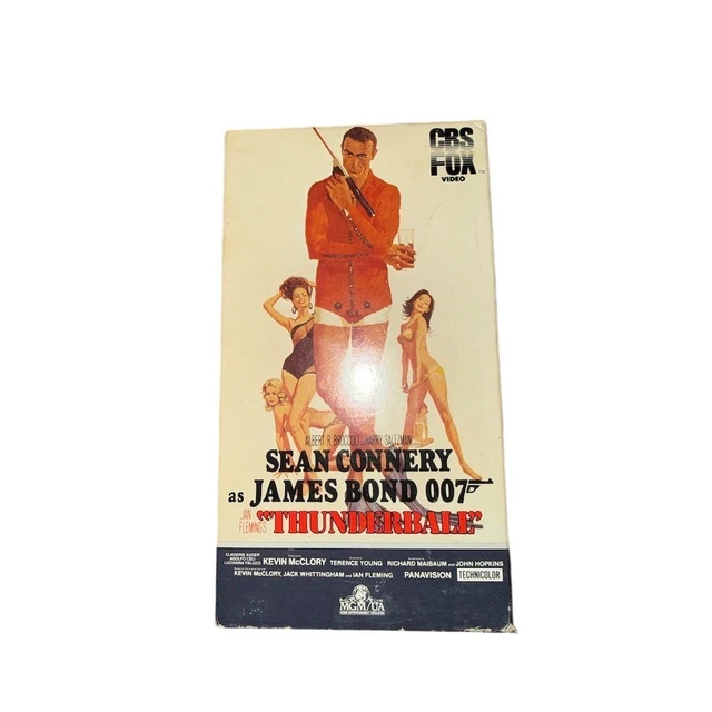 THUNDERBALL VHS TAPE CBS/FOX Video James Bond 007 Sean Connery 1984 ...