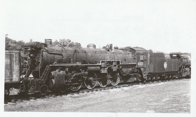 ORIGINAL PHOTOGRAPH OF Canadian National Steam Locomotive 6015 Delson ...