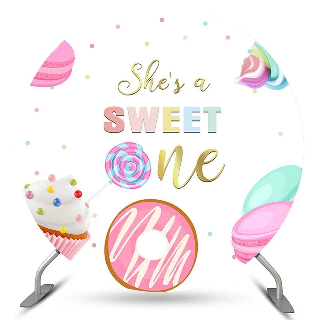 SHES A SWEET One Candy Land Round Birthday Backdrop $37.90 - PicClick AU