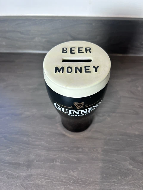 GUINNESS MONEY BOX Pint Ceramic Beer Coin Man Cave Home Bar Gift ...