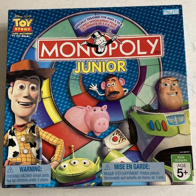 TOY STORY MONOPOLY Junior Board Game For Kids Ages 5-8 Complete Hasbro ...