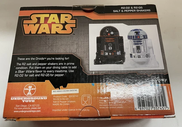 STAR WARS DISNEY R2-D2 And R2-Q5 Droid Ceramic Salt And Pepper Shakers ...