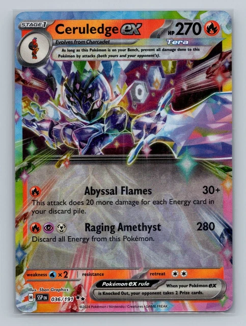 POKEMON SV08: SURGING Sparks #036/191 Ceruledge ex £2.23 - PicClick UK