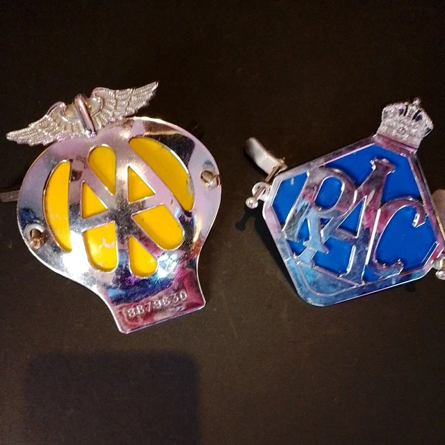 VINTAGE AA CAR Badge Bar Fitting 3/4 And Reproduction Rac Badge ...