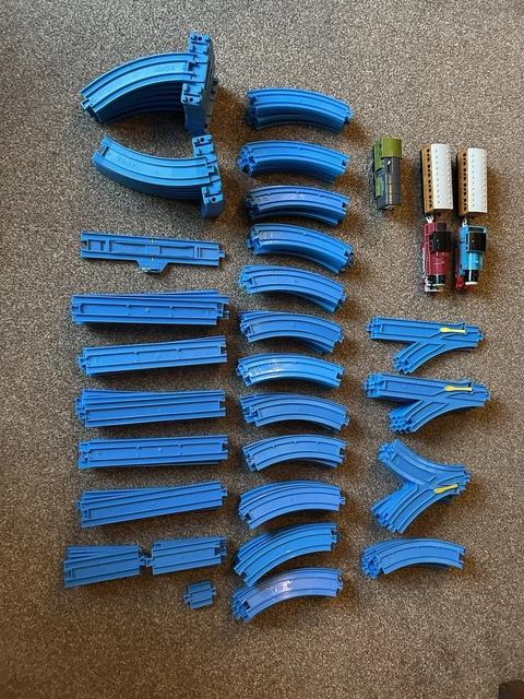 TOMY THOMAS TRACKMASTER Blue Train Track Road Bundle Mixed Pieces ...