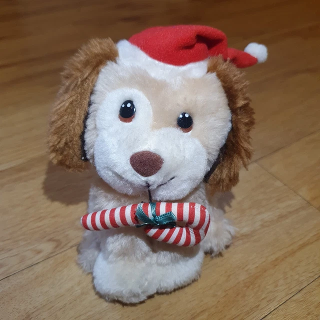 RUSS BERRIE DOG Amber Holding Christmas Candy Cane Soft Toy Plush Xmas ...