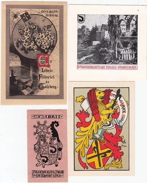 8 EXLIBRIS BOOKPLATE Klischees Gustav Adolf Closs 1864-1938 Convolute ...