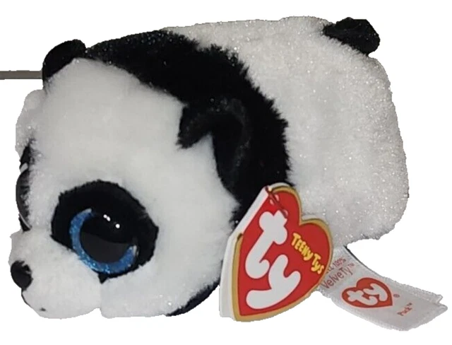 TY BEANIE BOOS Teeny Tys 4" PUCK Panda Stackable Plush Stuffed Animal ...