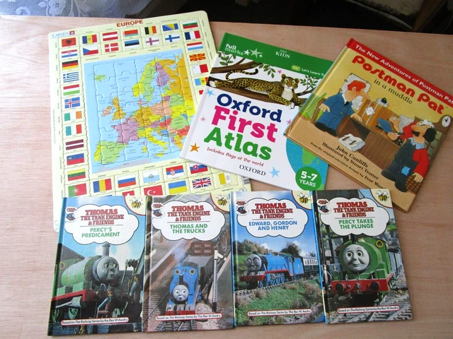 BUNDLE OF BOOKS /Thomas /Postman Pat /First Atlas & Jigsaw Puzzle ...