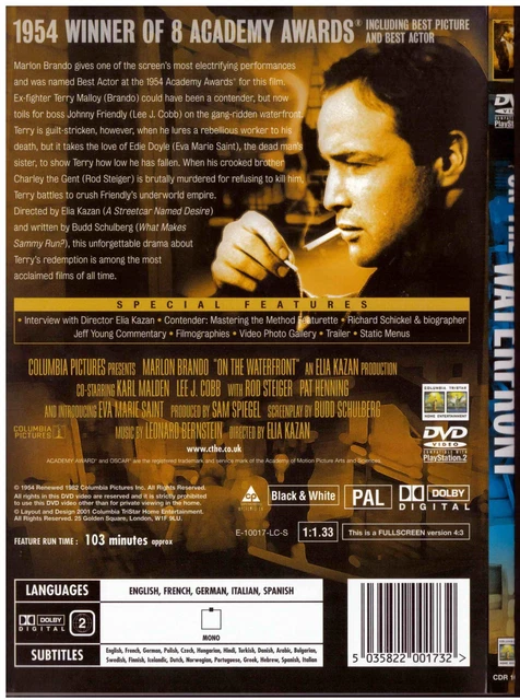 ON THE WATERFRONT (Marlon Brando, Karl Malden, Lee J. Cobb, Rod Steiger ...