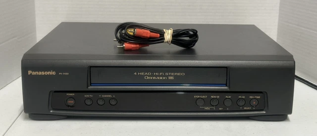 PANASONIC PV-7450 VHS Player Recorder VCR AV Cables HiFi Stereo No ...
