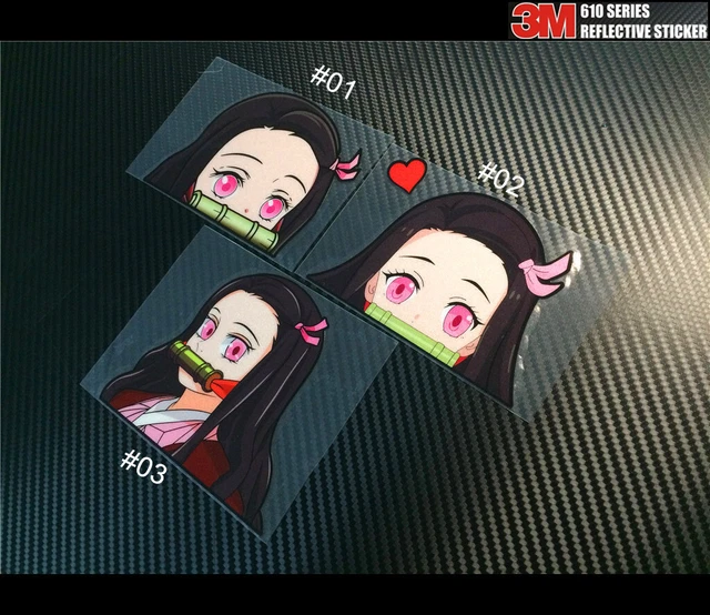 REFLECTIVE NEZUKO KAMADO Demon Slayer Peeking Cute Anime JDM Car ...