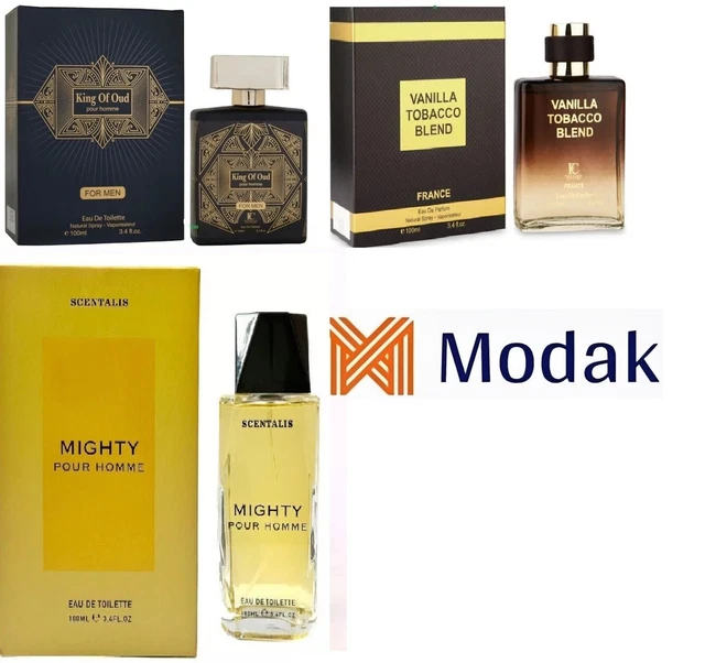 MODAK 3 PACK Mens Perfume King of OUD, Vanilla Tobacco Blend, Mighty ...