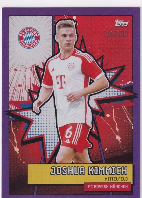 TOPPS BAVIERA MUNICH Fan Set Fútbol 2023 FCBH-5 Joshua Kimmich Púrpura ...