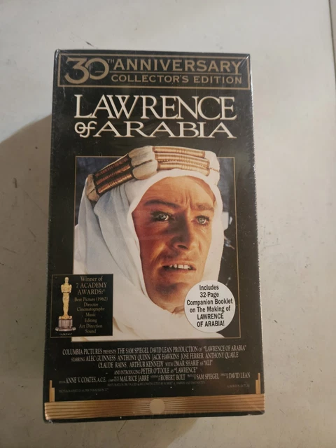 LAWRENCE OF ARABIA (VHS, 1992) 30th Anniversary Collectors Edition ...