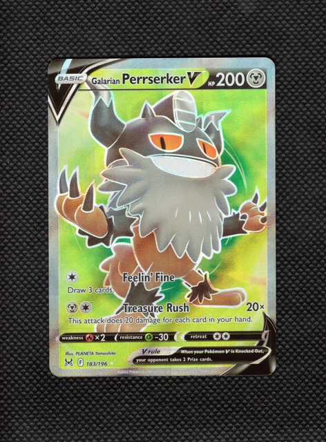 POKÉMON TCG GALARIAN Perrserker V Sword & Shield - Lost Origin 183/196 ...