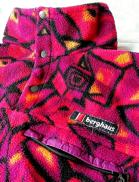 BERGHAUS VINTAGE 80S 90s 'CALYPSO' Fleece Jacket Polartec Geometric ...