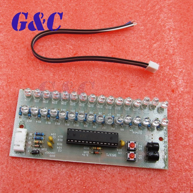 GREEN MCU METER Level Indicator Module VU Meter Board 16 LED Dual ...