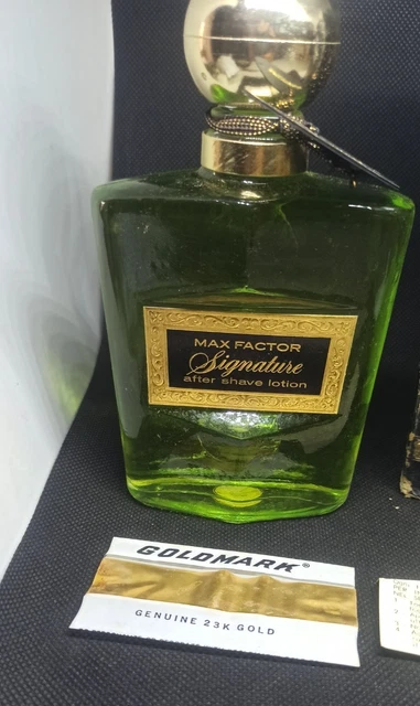 MAX FACTOR SIGNATURE After Shave Lotion VINTAGE with 23K Gold • Rare ...