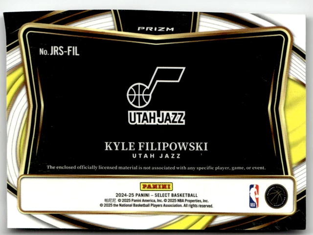 2024-25 PANINI SELECT NBA No. JRS-FIL Kyle Filipowski Rookie Patch ...