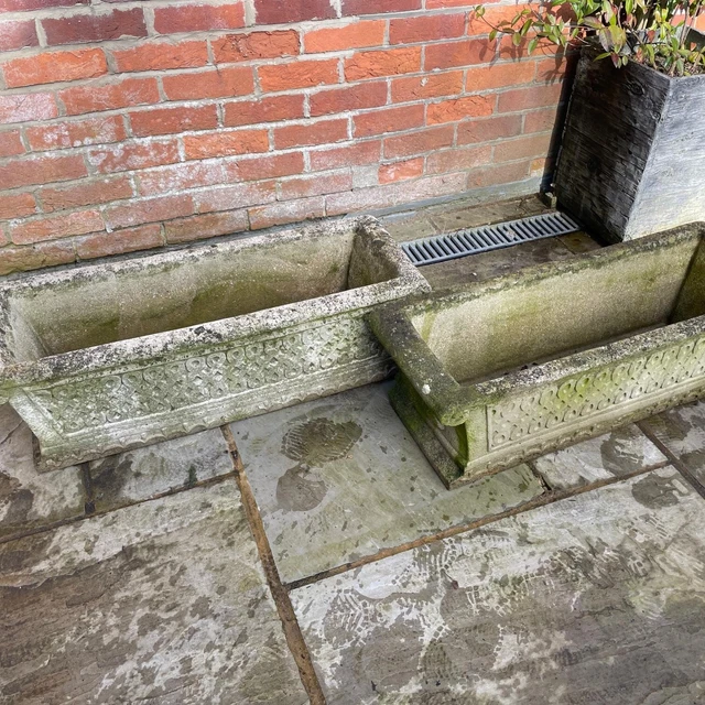 2X CONCRETE PLANTER Garden Trough Cotswold Stone Planter U5 £300.00 ...
