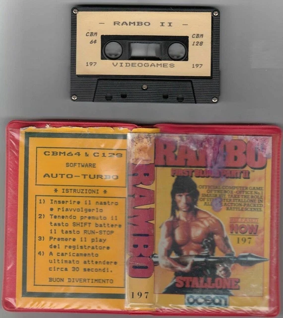 RAMBO. FIRST BLOOD part II. Commodore 64 e 128 C64 C128 Videogioco ITA ...