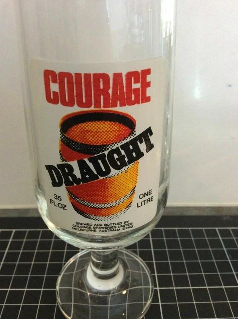 RARE VINTAGE COLLECTABLE Courage Draught Beer Glass One Litre $19.99 ...