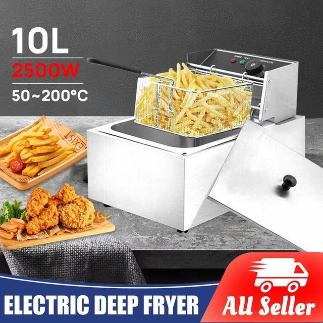 COMMERCIAL ELECTRIC DEEP Fryer Stainless Steel Single Basket Kitchen ...