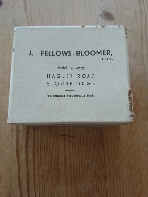 VINTAGE CARDBOARD Packing box Dentist J Fellows-bloomer LDS dental ...