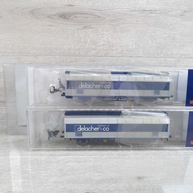 ROCO 76877 - H0 - Set Schiebewandwagen 2 teilig Delacher + Co - OVP - # ...