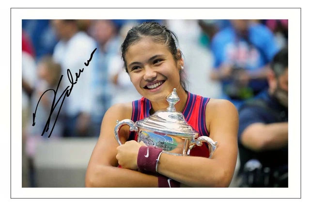 AUTOGRAPHE SIGNÉ EMMA RADUCANU 12X8 PHOTO cadeau signature imprimé ...