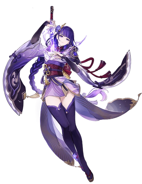 GENSHIN IMPACT RAIDEN Shogun Weatherproof Anime Sticker 6" Car Decal ...