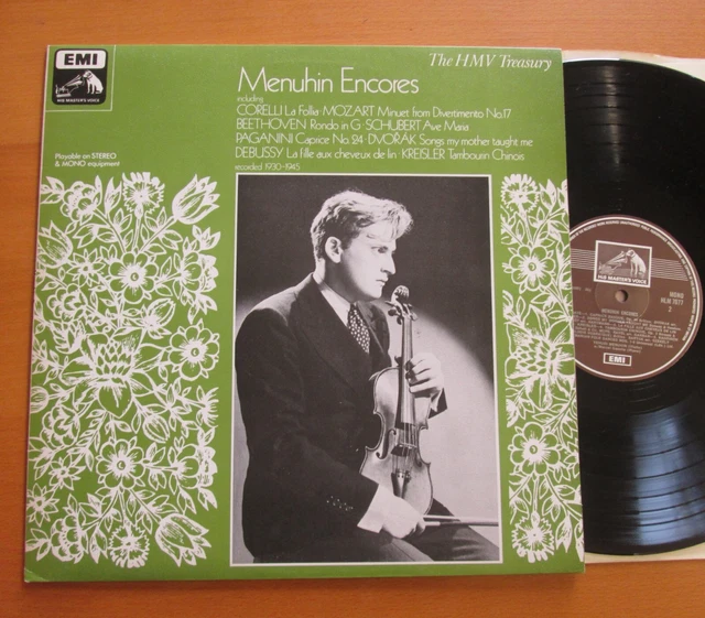HLM 7077 MENUHIN Encores 1930-1945 Debussy Kreisler etc HMV Treasury ...