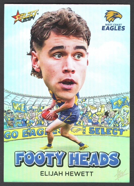 2024 AFL FOOTY STARS [FOOTY HEAD] CHASE CARD - FH83 Elijah HEWETT (WEST ...