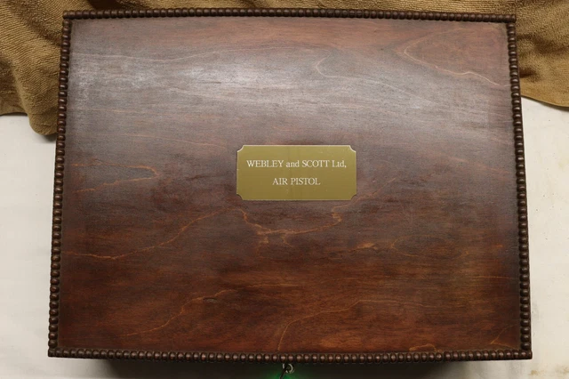 WEBLEY AIR PISTOL Case, Baize Lined Compartments And Repro Trade Label ...