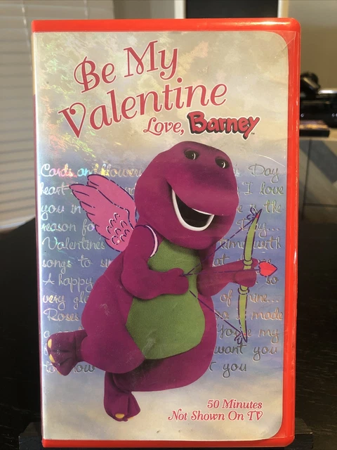 BARNEY - BE My Valentine Love, Barney (VHS, 2000) WHITE TAPE Red Clam ...