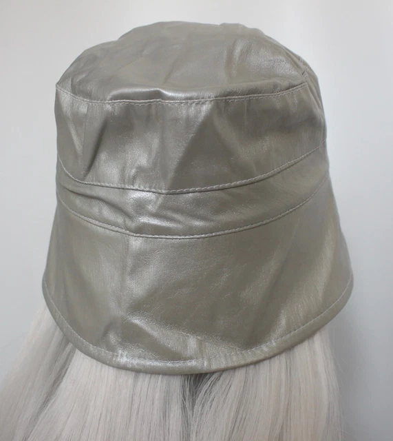 SILVER BUCKET HAT Attached Blonde Hair Wig Cosplay Fancy Dress Costume ...