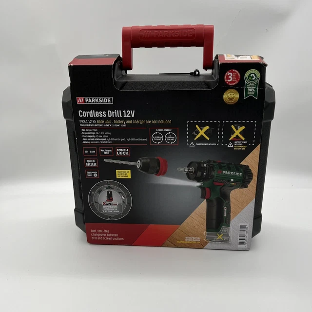 PARKSIDE CORDLESS DRILL 12v Battery And Charger Not Included With Carry ...
