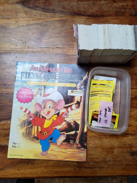 AN AMERICAN TAIL Fievel Goes West Diamond 1991 Empty Sticker Album C/w ...