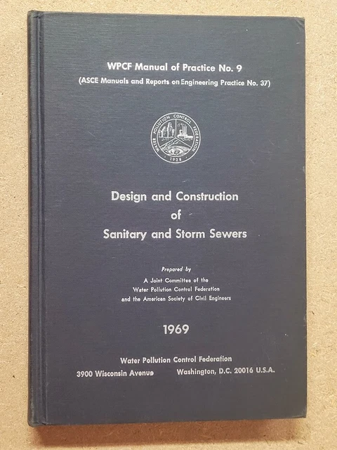 Sanitary And Storm Sewers Design And Construction Pollution Engineering Manual 1969 19 69 Picclick Ca