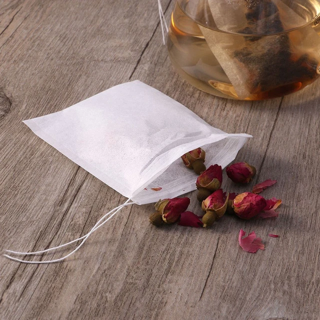 200 PCS DISPOSABLE Drawstring Paper Tea Bag Filter Bags for Loose Leaf ...