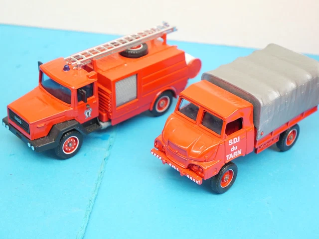 -1/50-SOLIDO -POMPIERS-LOT X 2 Vehicules-Iveco+Simca Unic Sumb 4X4- EUR ...